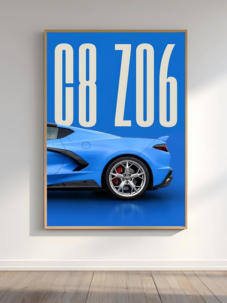 C8 Corvette Z06 Poster | Digital Download | Sports Car Wall Art ...