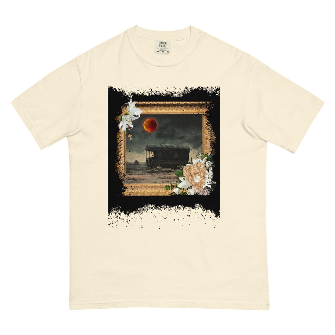 Red Moon Goodbye - Western Gothic Funeral Wagon T-shirt, Dark Western ...