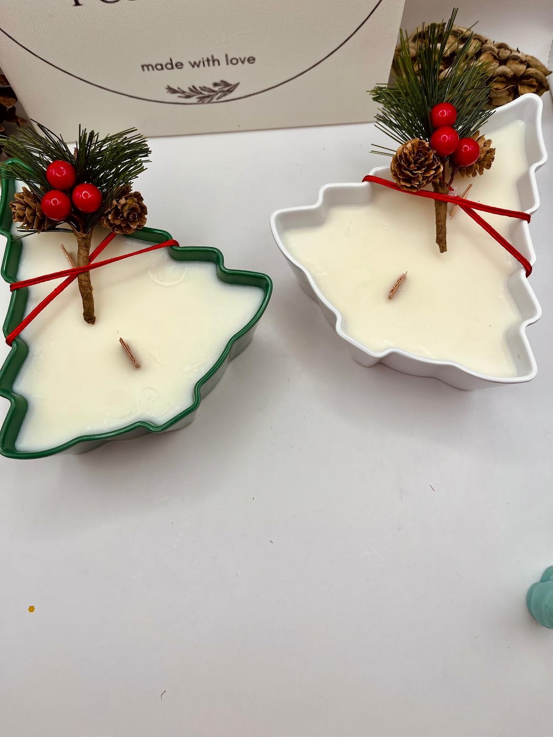 Tree-shaped Candle in a Decorative Container - Etsy