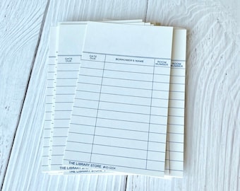 Library Due Cards - Etsy
