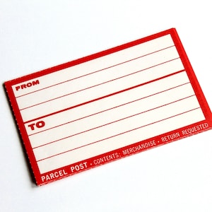 Vintage Dennison Parcel Post Labels - No. 33-734 Red Bordered, Lined ...