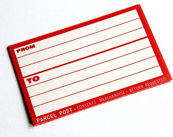 Vintage Dennison Parcel Post Labels Red Bordered Gummed | Etsy