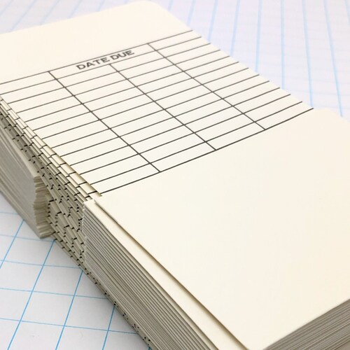 Library Card Date Due Slips/checkout Out Cards With Library - Etsy