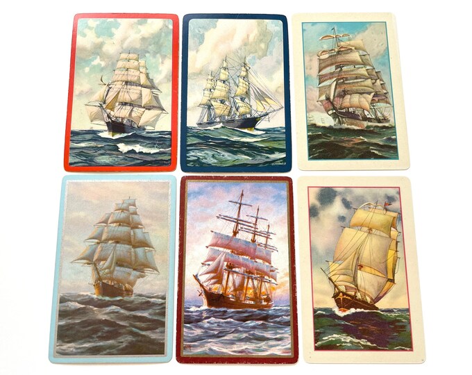 Vintage Playing Cards Sailboats - Etsy