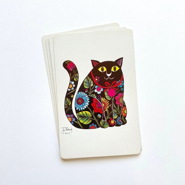 Vintage Cat Card - Etsy