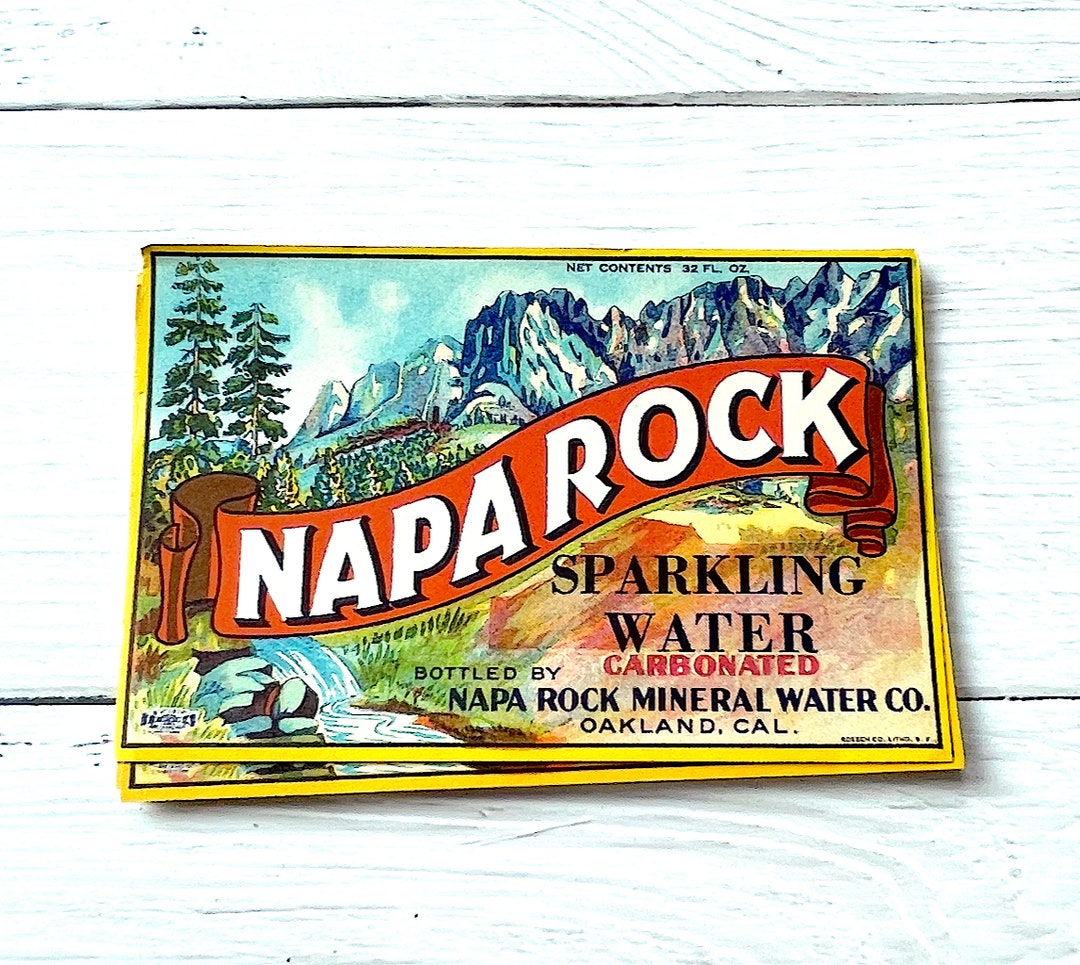 Vintage Sparkling Water Labels - Napa Rock - Etsy