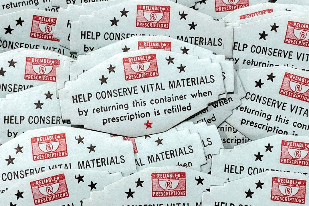 Vintage War Time Blue Pharmacy Labels - Etsy