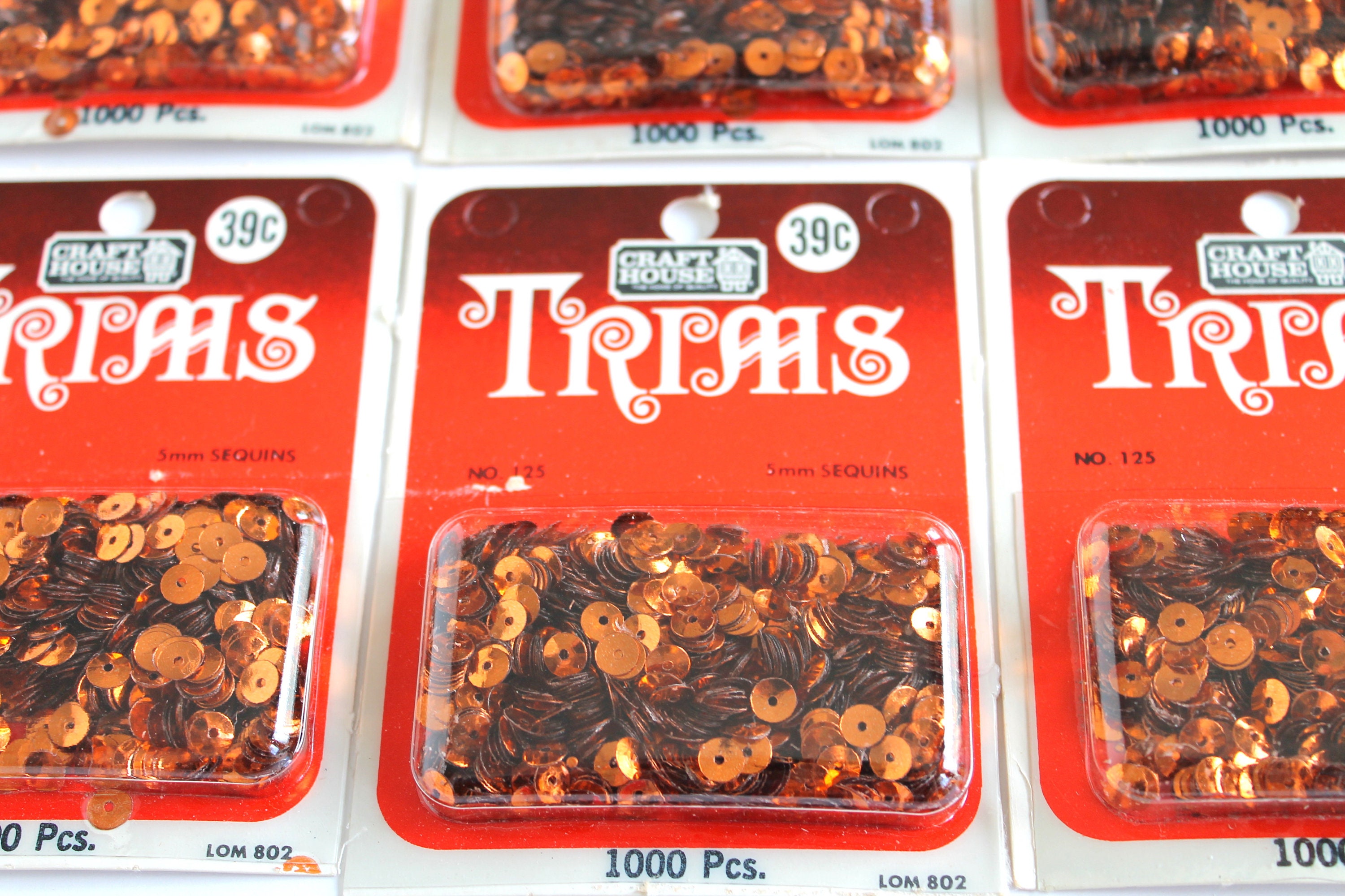 Vintage orange and black Halloween sequins | Etsy