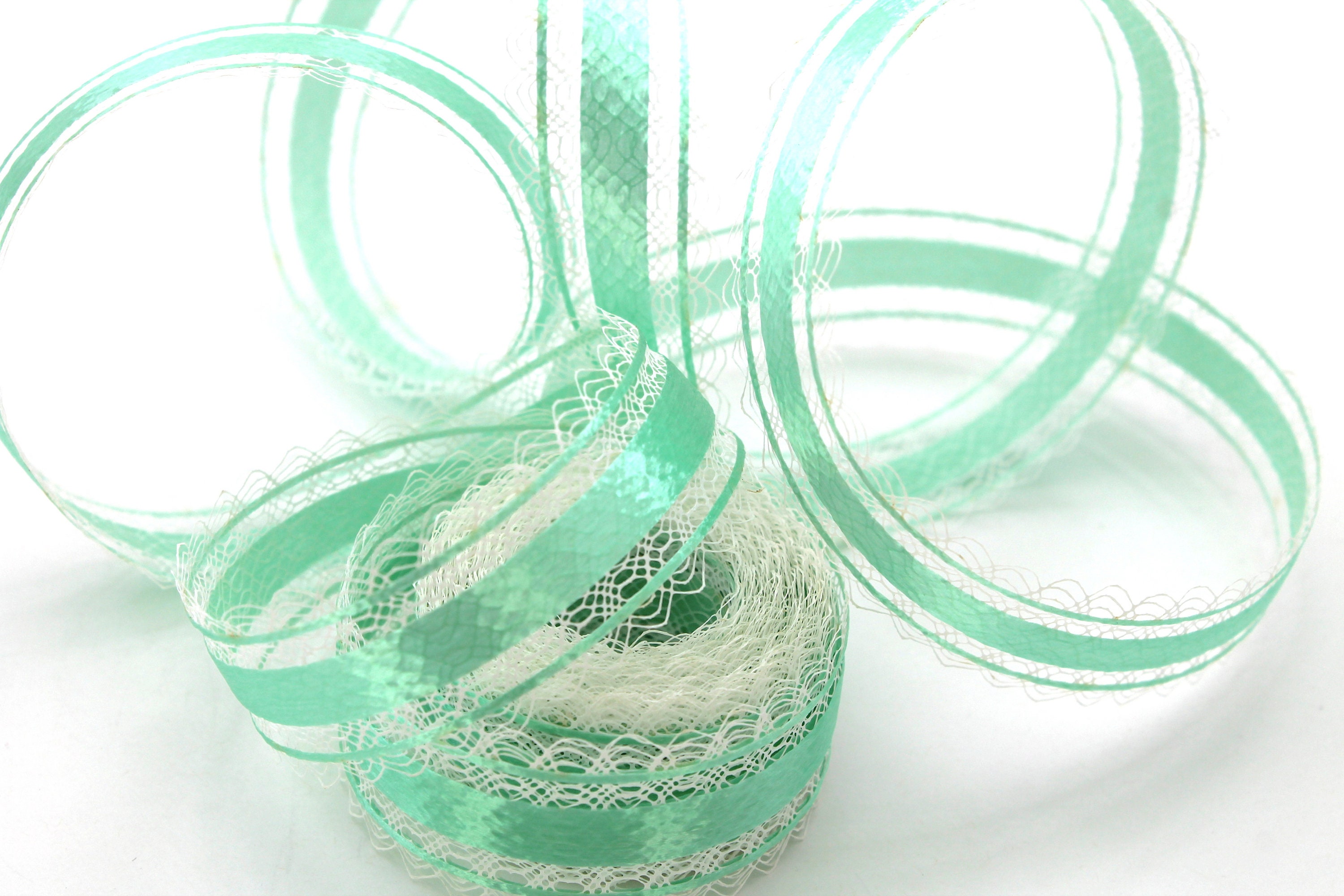 Vintage Pastel Green Decorette Ribbon - 6 Yards of Christmas or Easter ...