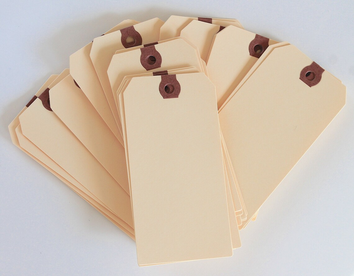 Reinforced Manila Tags - Etsy