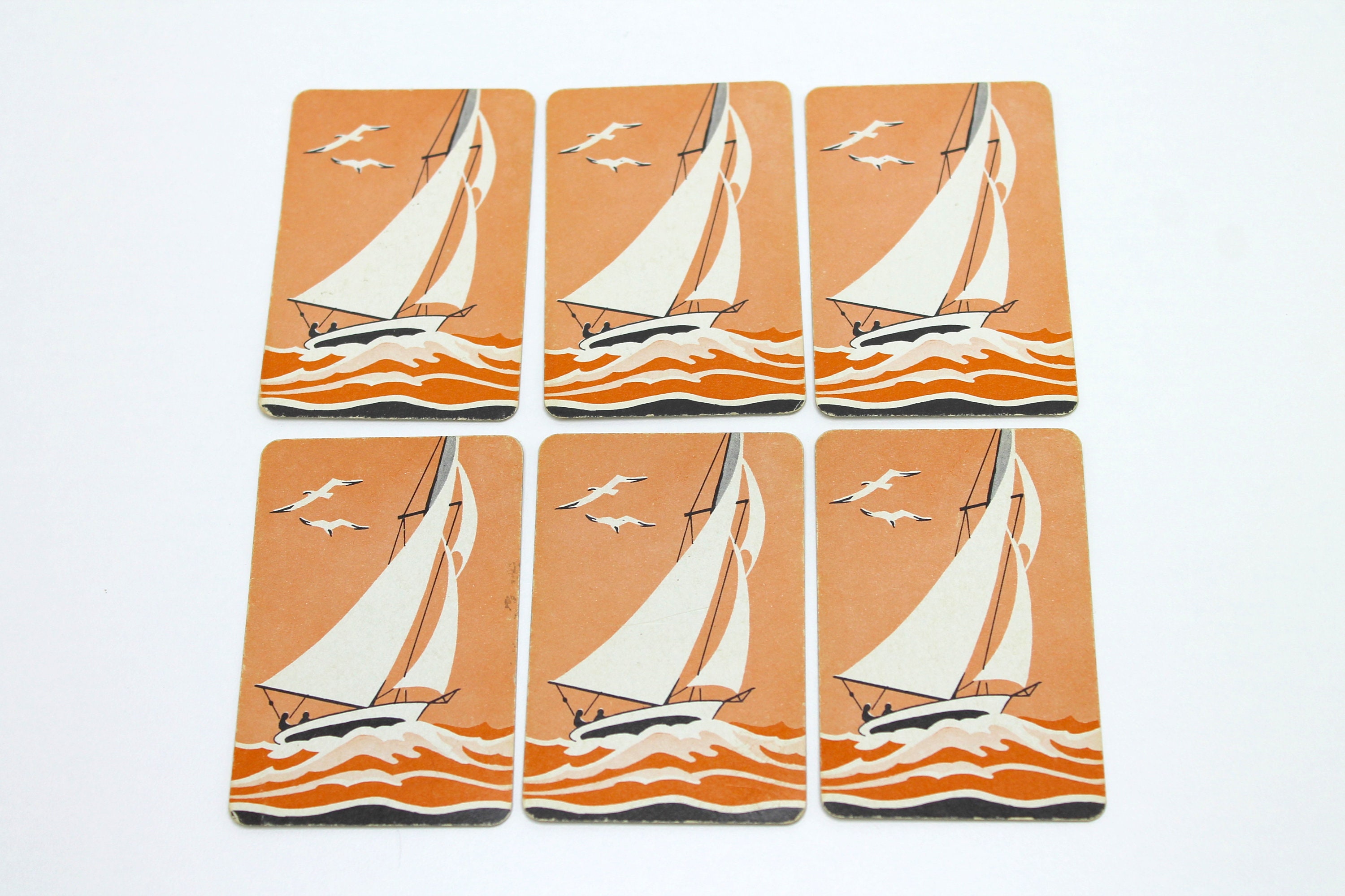 Vintage MINI Playing Cards with Sail Boat | Etsy