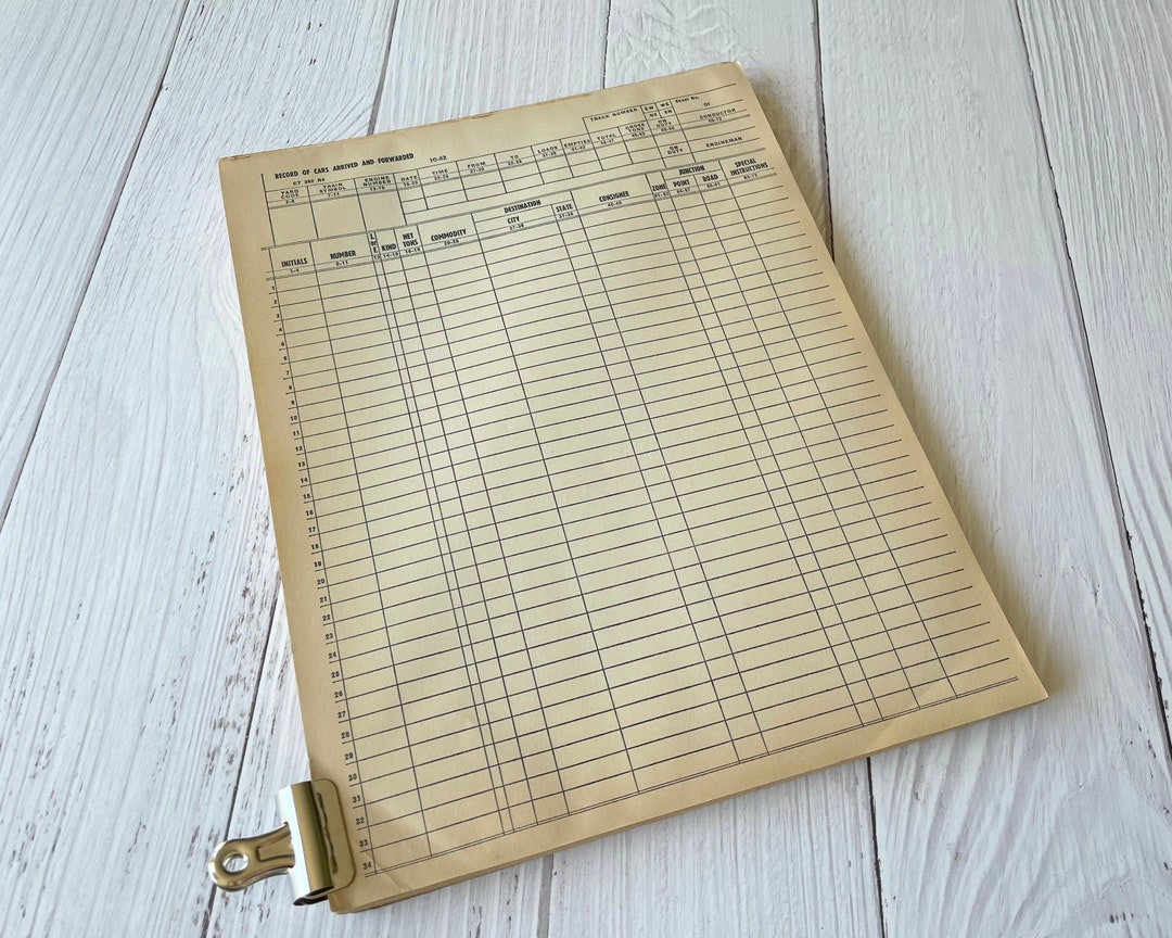 Vintage Railroad Record Forms - Train Car Arrivals - Etsy