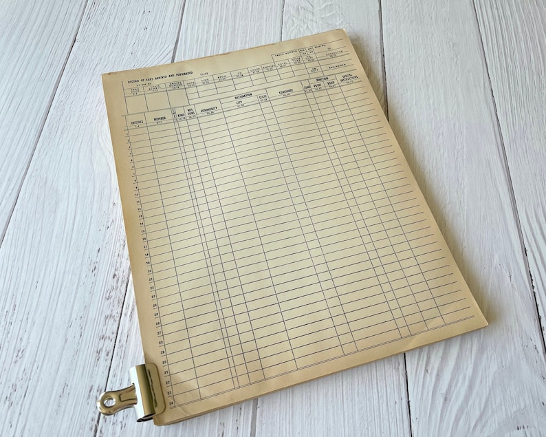 Vintage Railroad Record Forms - Train Car Arrivals - Etsy