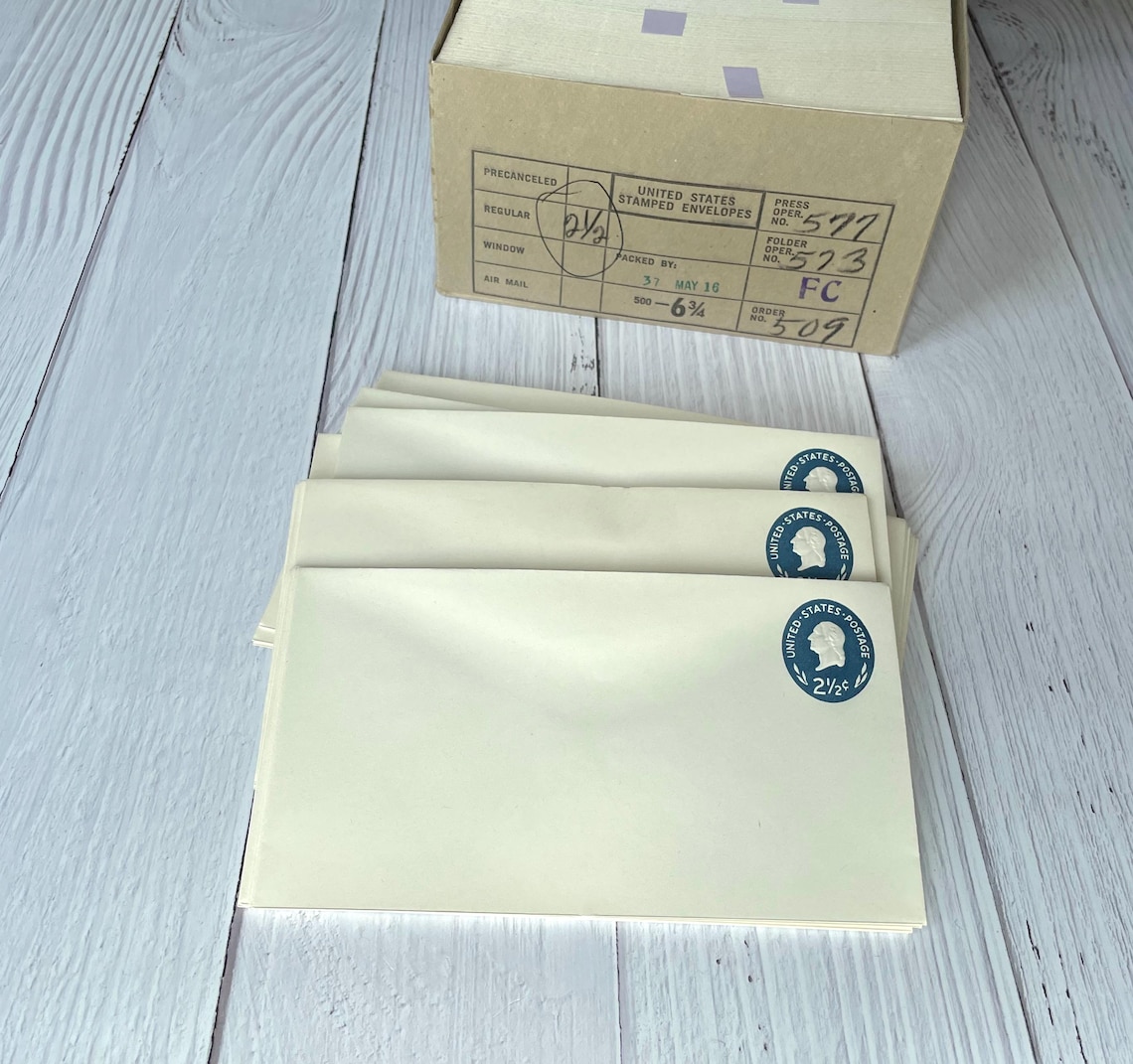 Vintage Pre-stamped Envelopes - 2 1/2 Cent George Washington Stamp - Etsy