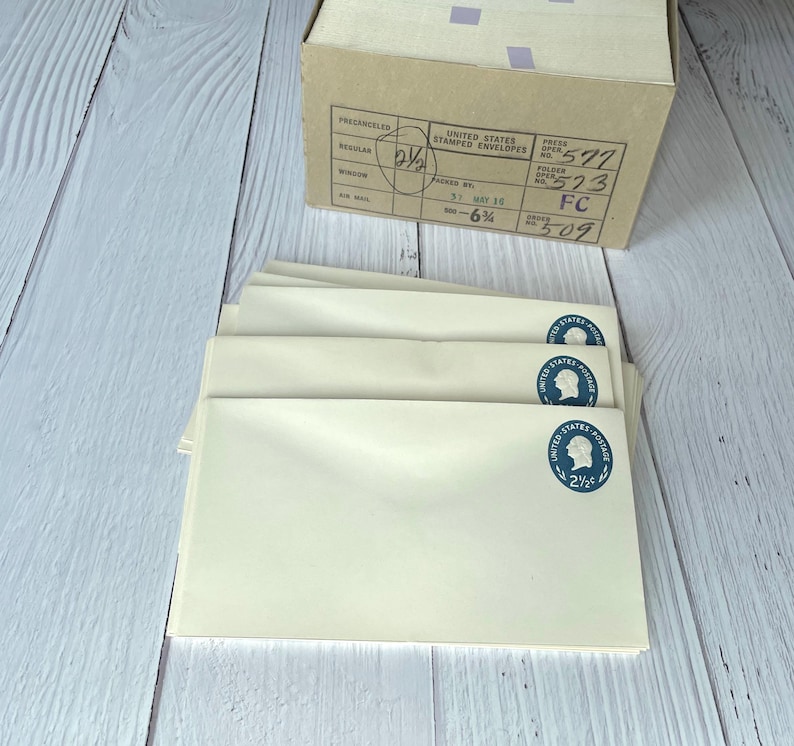 Vintage Pre-stamped Envelopes - 2 1/2 Cent George Washington Stamp - Etsy