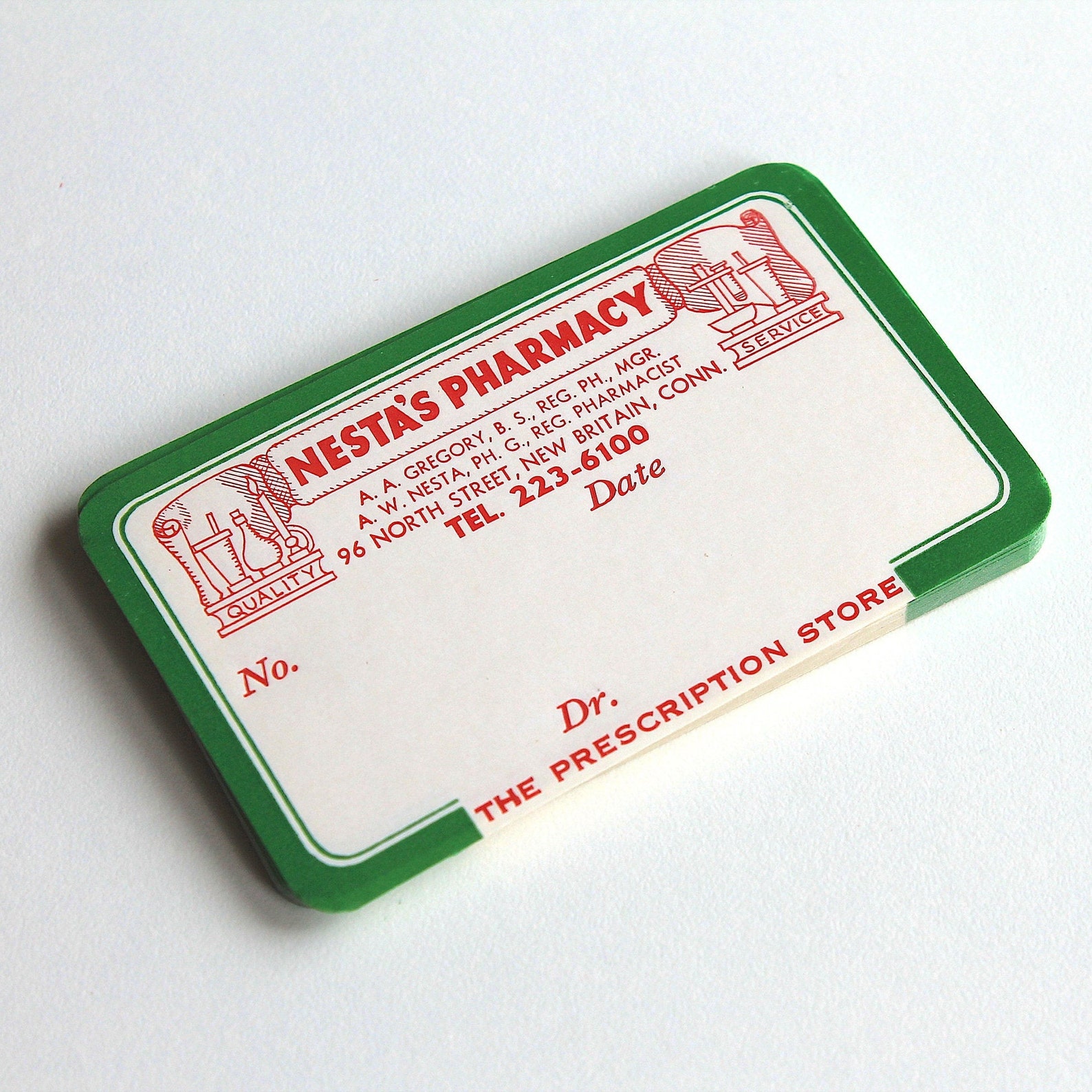 Vintage Nesta's Pharmacy Rx Labels - Blank With Green and Red ...