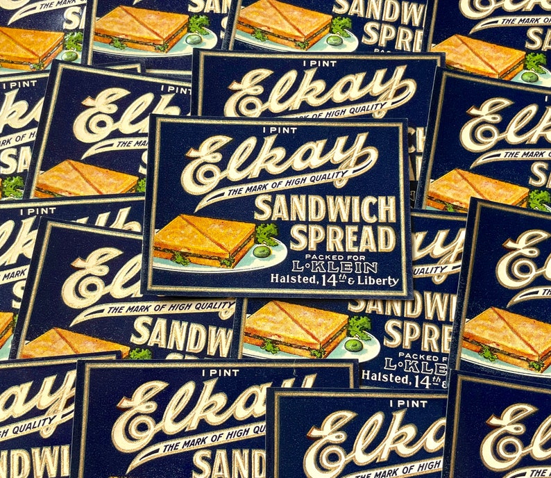 Vintage Elkay Sandwich Spread Labels Etsy