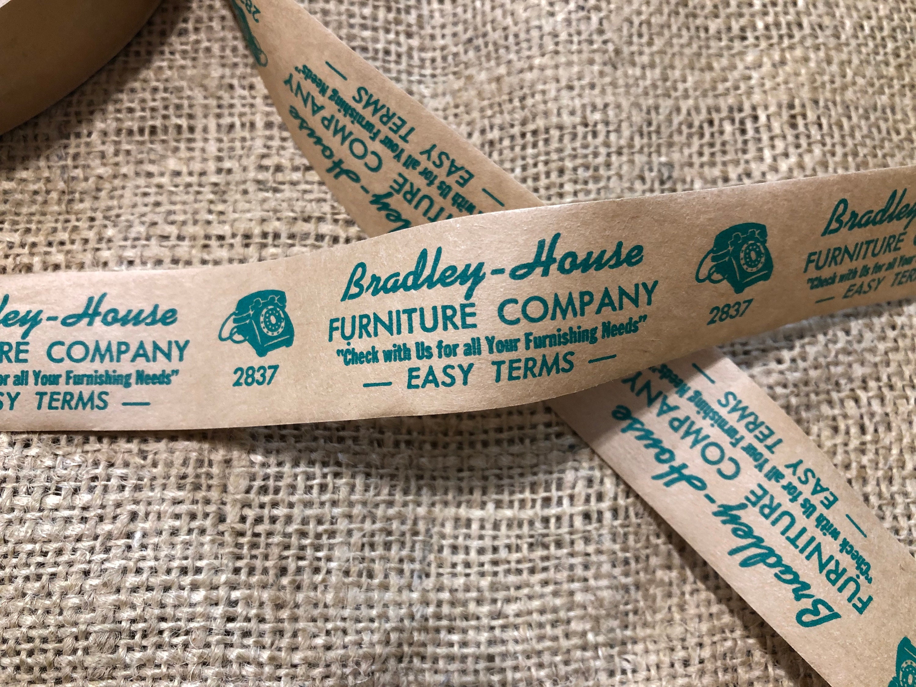 Vintage Gummed Advertising Label Tape | Etsy