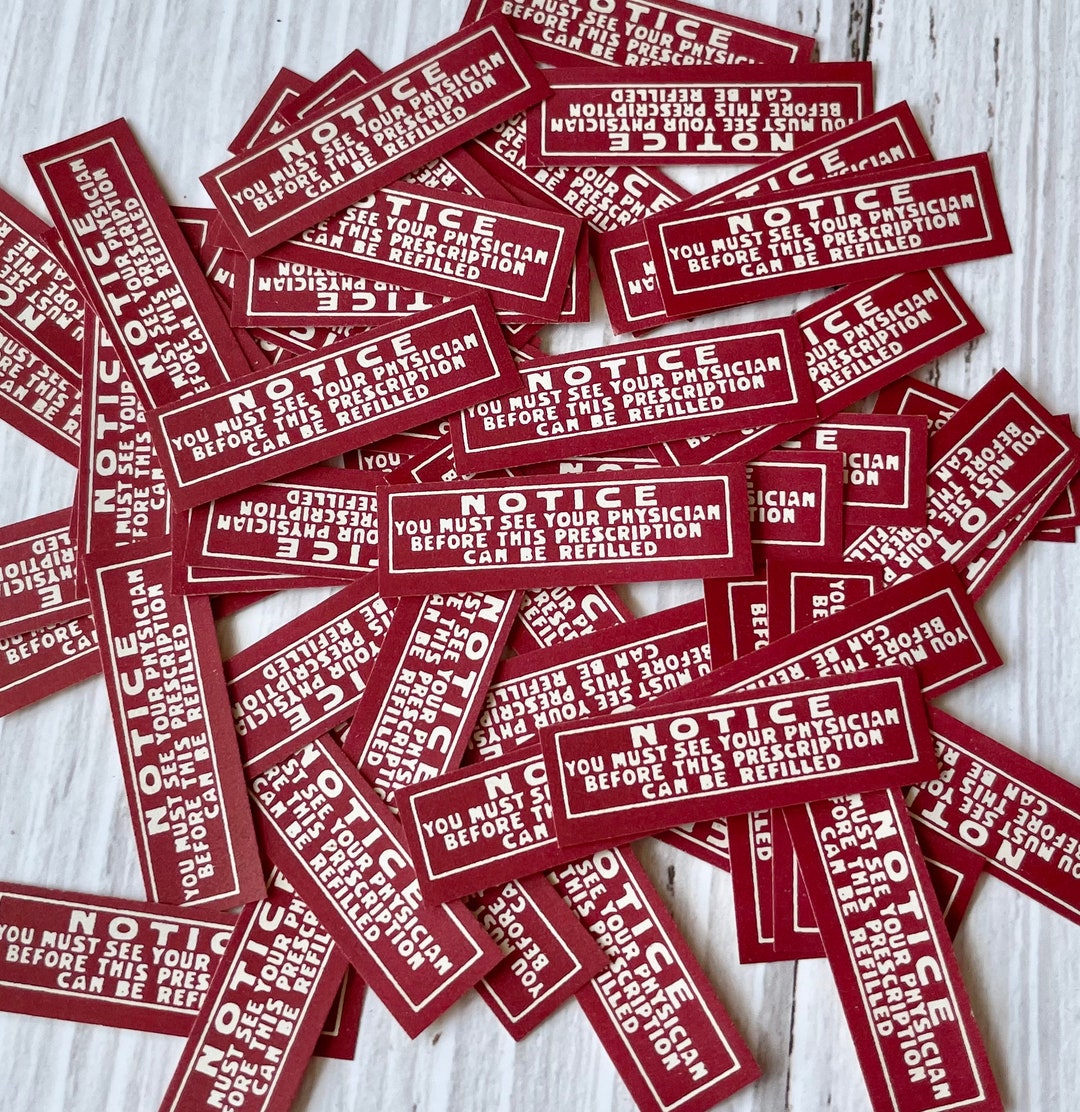 Vintage RX Labels - Notice for Refills - Etsy