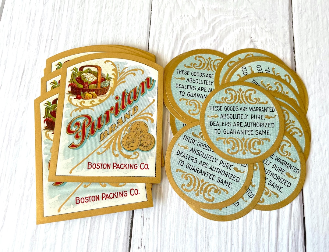 Antique Labels - Puritan Brand Produce - Etsy