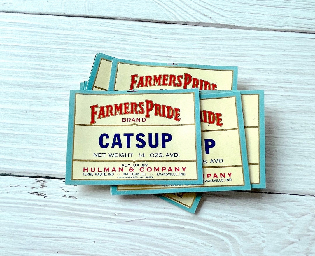Vintage Catsup Labels - Farmer's Pride - Etsy