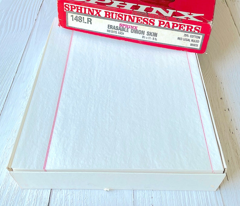 Vintage Onion Skin Paper Sphinx Legal Ruled Letter Size - Etsy