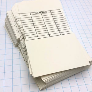 Printed Date Due Library Card Pockets - Etsy