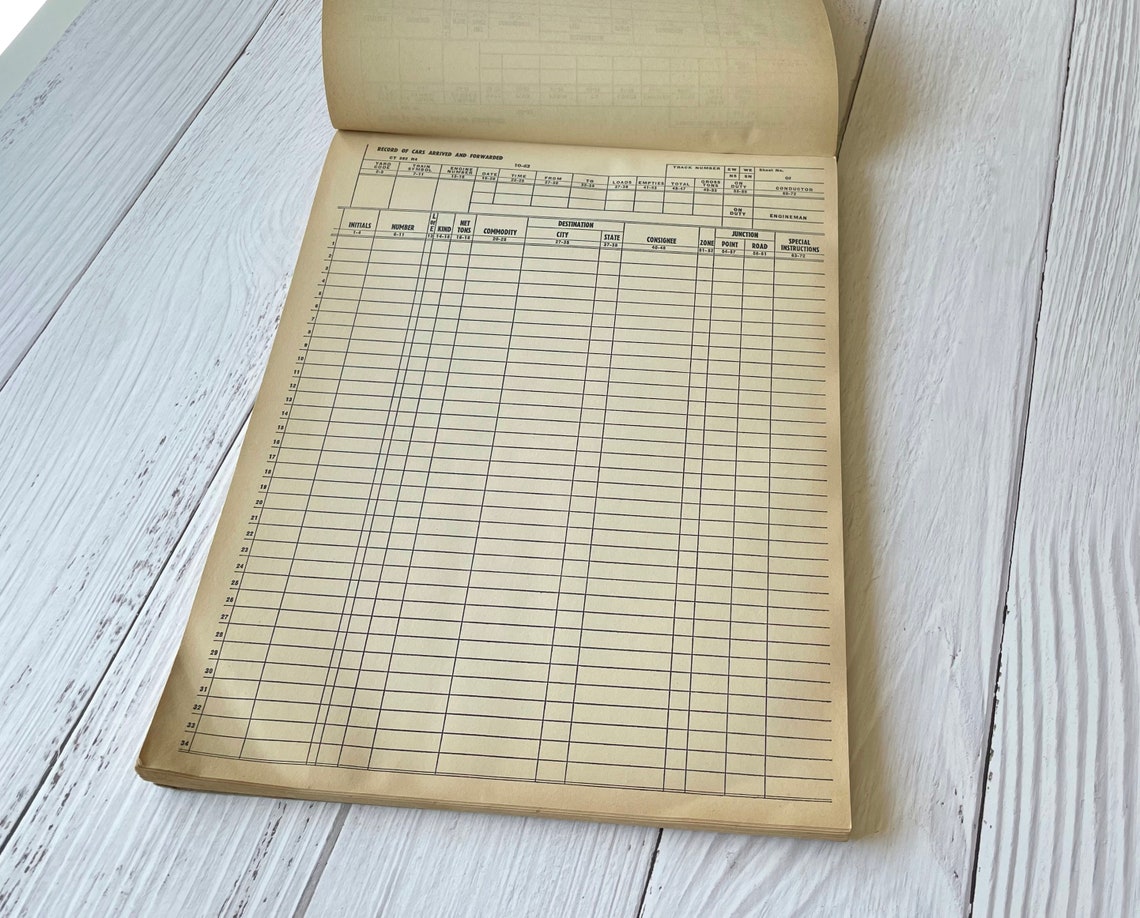 Vintage Railroad Record Forms - Train Car Arrivals - Etsy