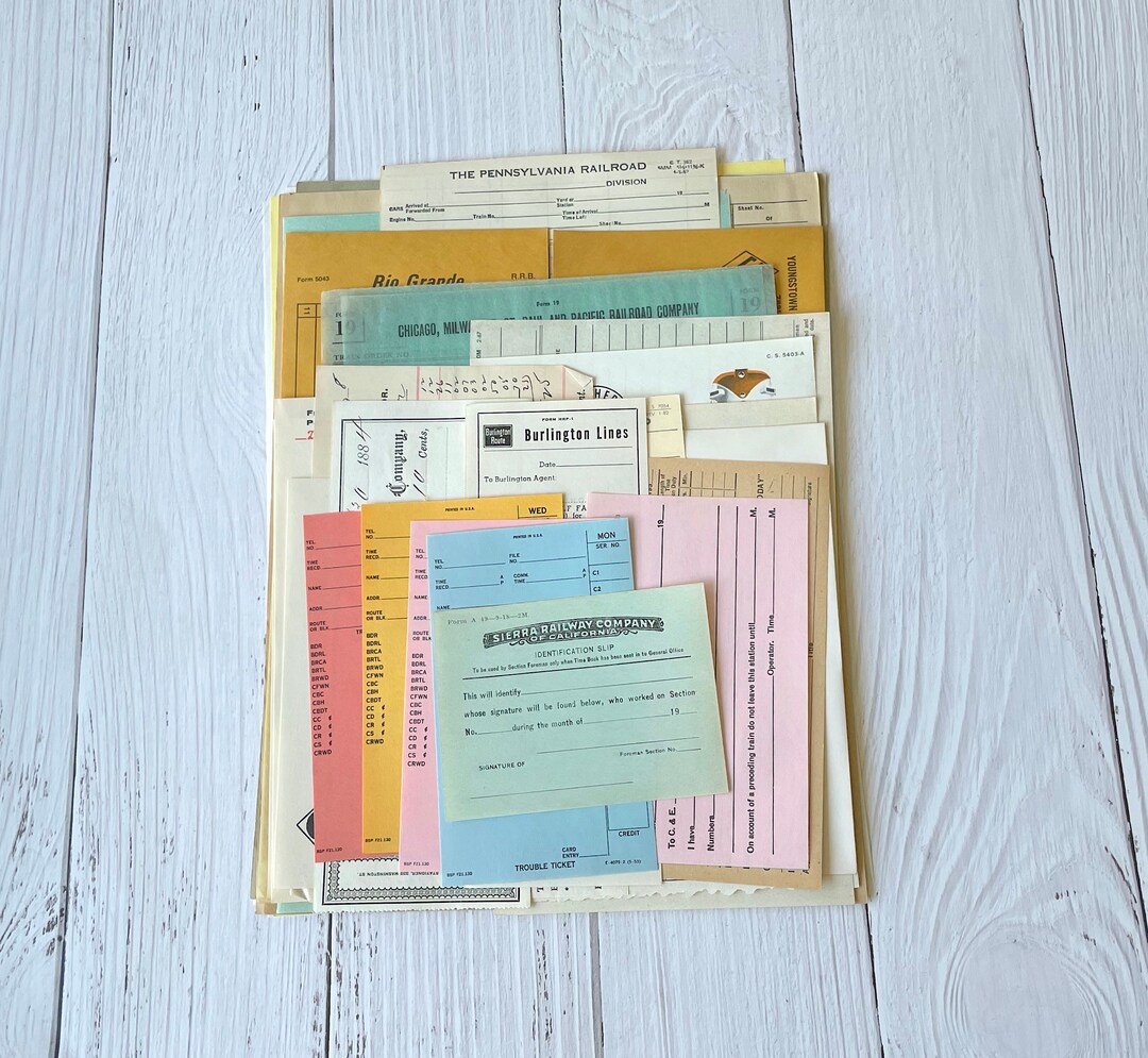 Vintage Railroad Ephemera Pack Train Forms, Papers, Envelopes - Etsy