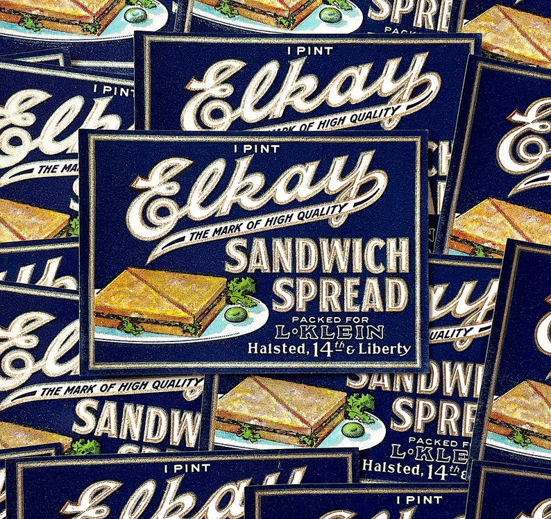Vintage Elkay Sandwich Spread Labels Etsy