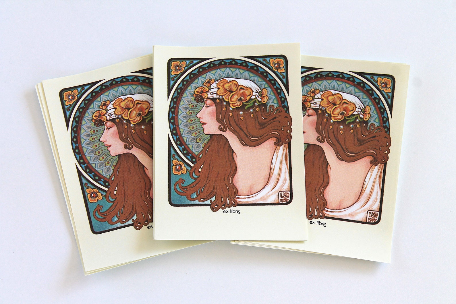 Vintage Bookplates Art Nouveau Woman Ex Libris Labels | Etsy