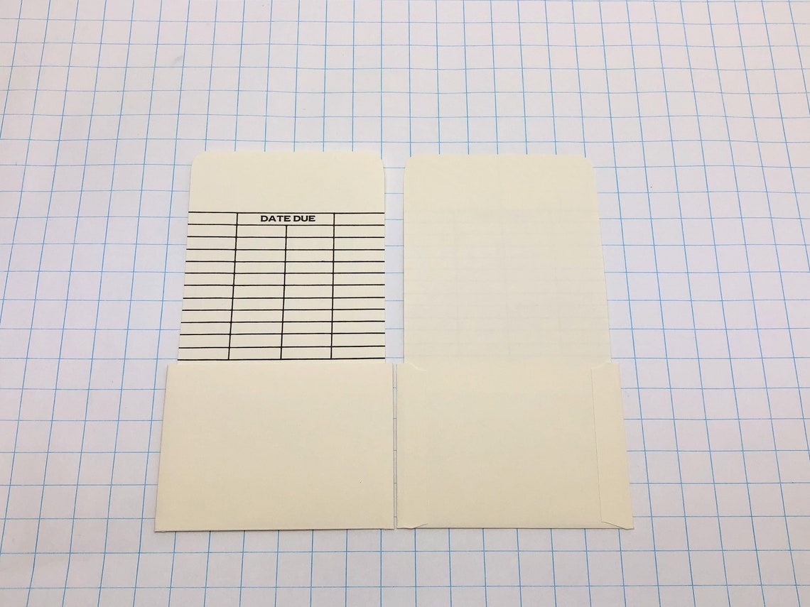 Printed Date Due Library Card Pockets - Etsy