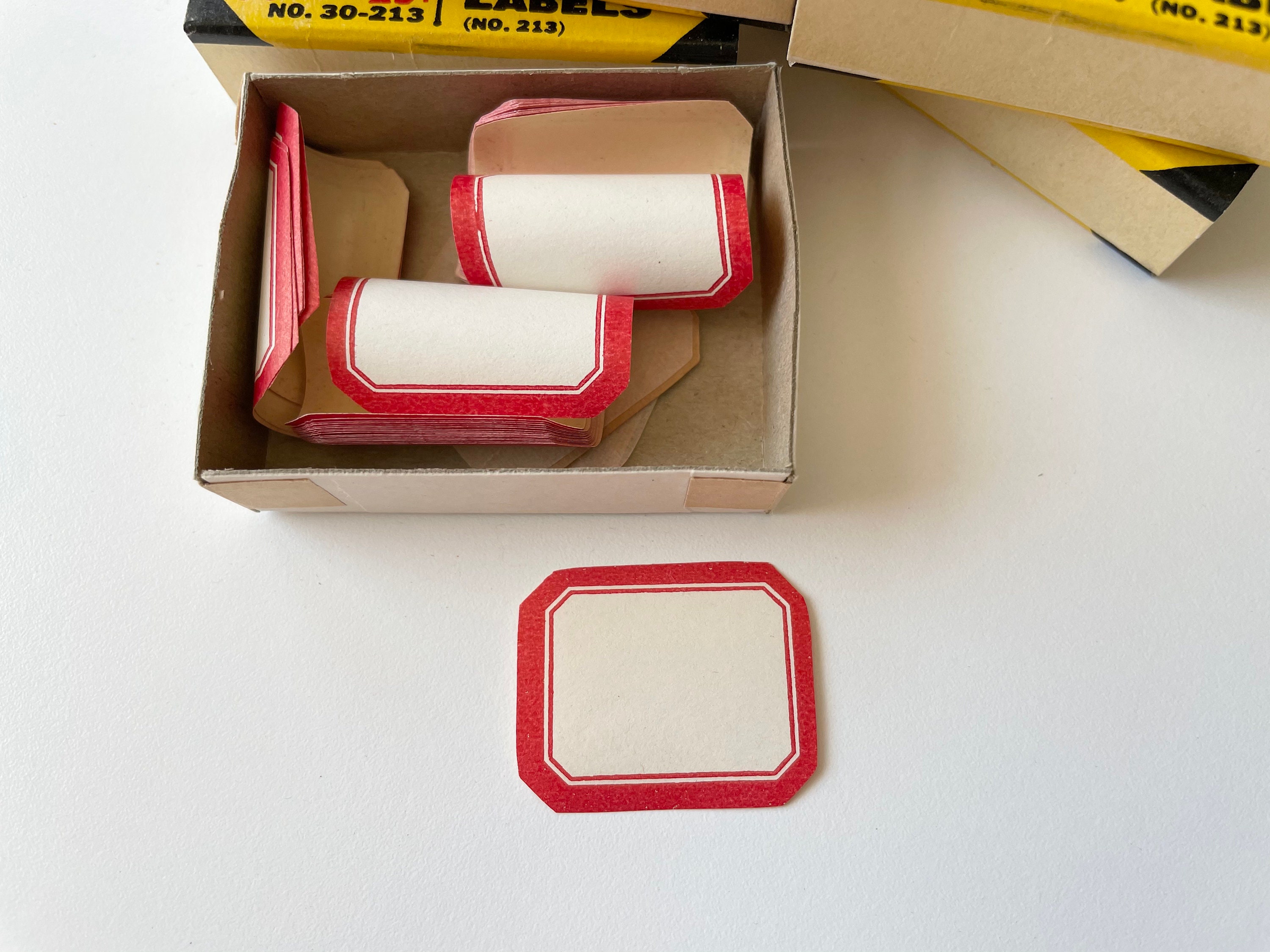 Full Box of Vintage Dennison Labels Red Bordered Gummed | Etsy