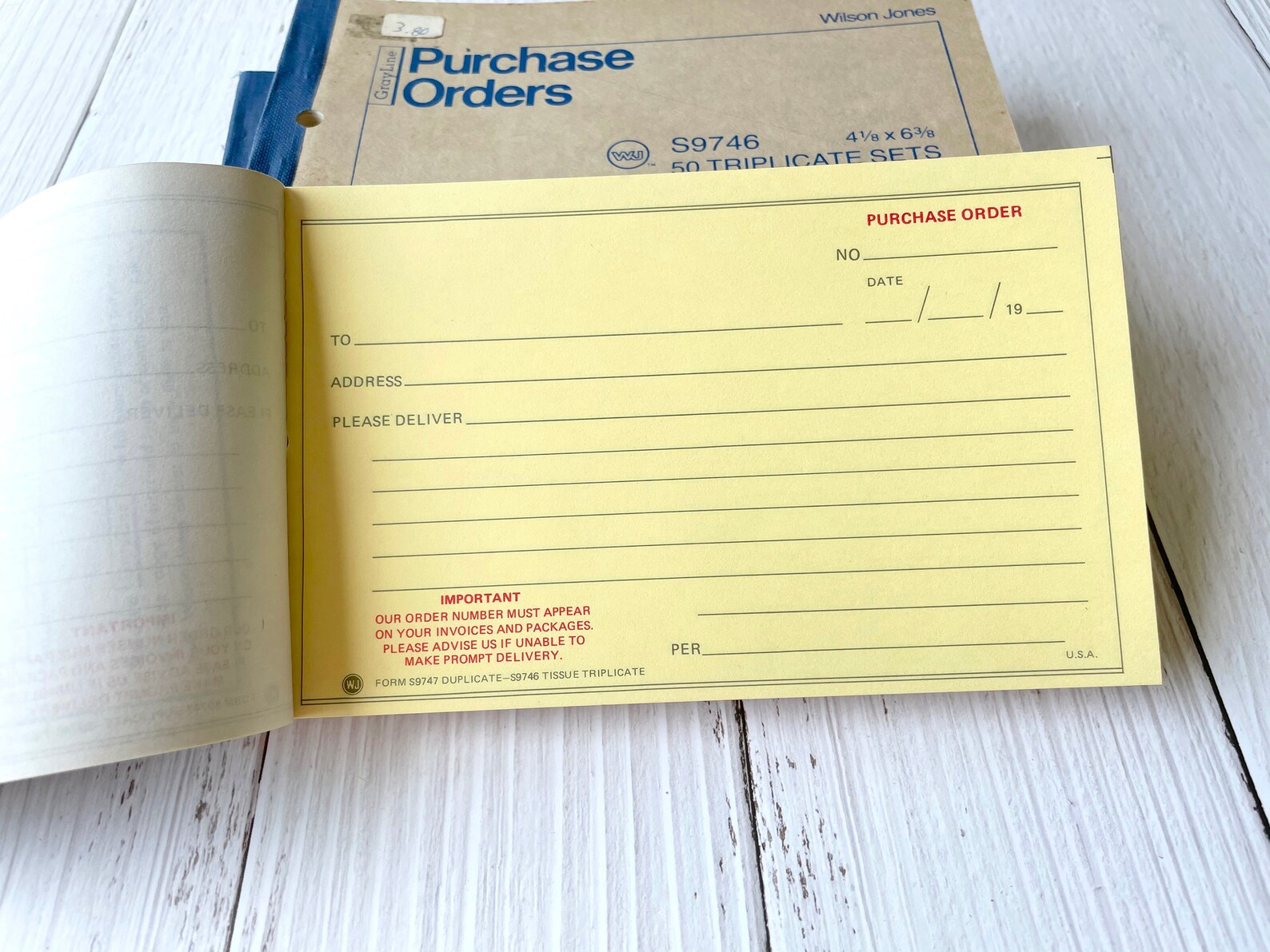 Vintage Purchase Orders Invoice Receipt Book - Etsy
