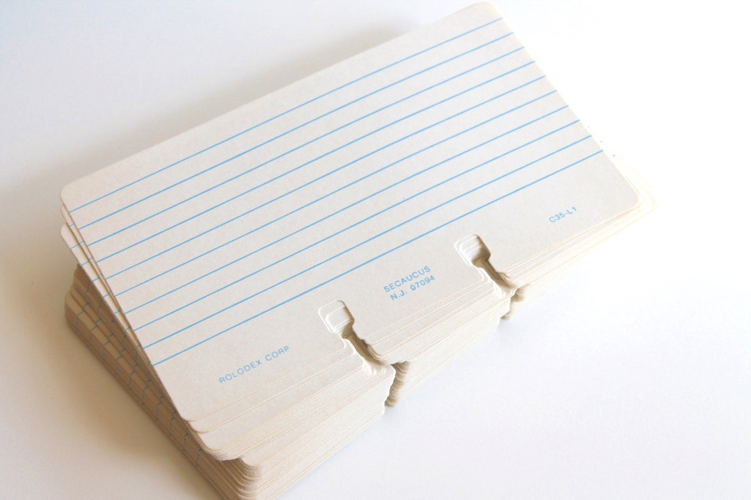 Vintage Lined Rolodex Cards - Large - Etsy