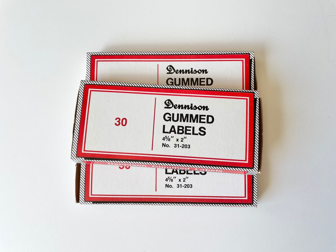 Full Box of Vintage Dennison Labels Red Bordered Gummed - Etsy