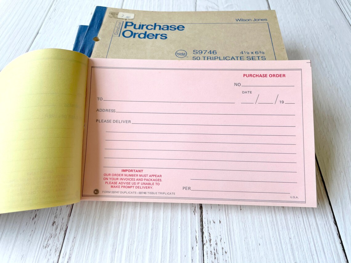 Vintage Purchase Orders Invoice Receipt Book - Etsy