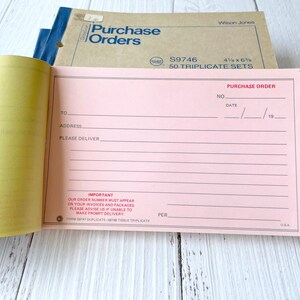 Vintage Purchase Orders Invoice Receipt Book - Etsy