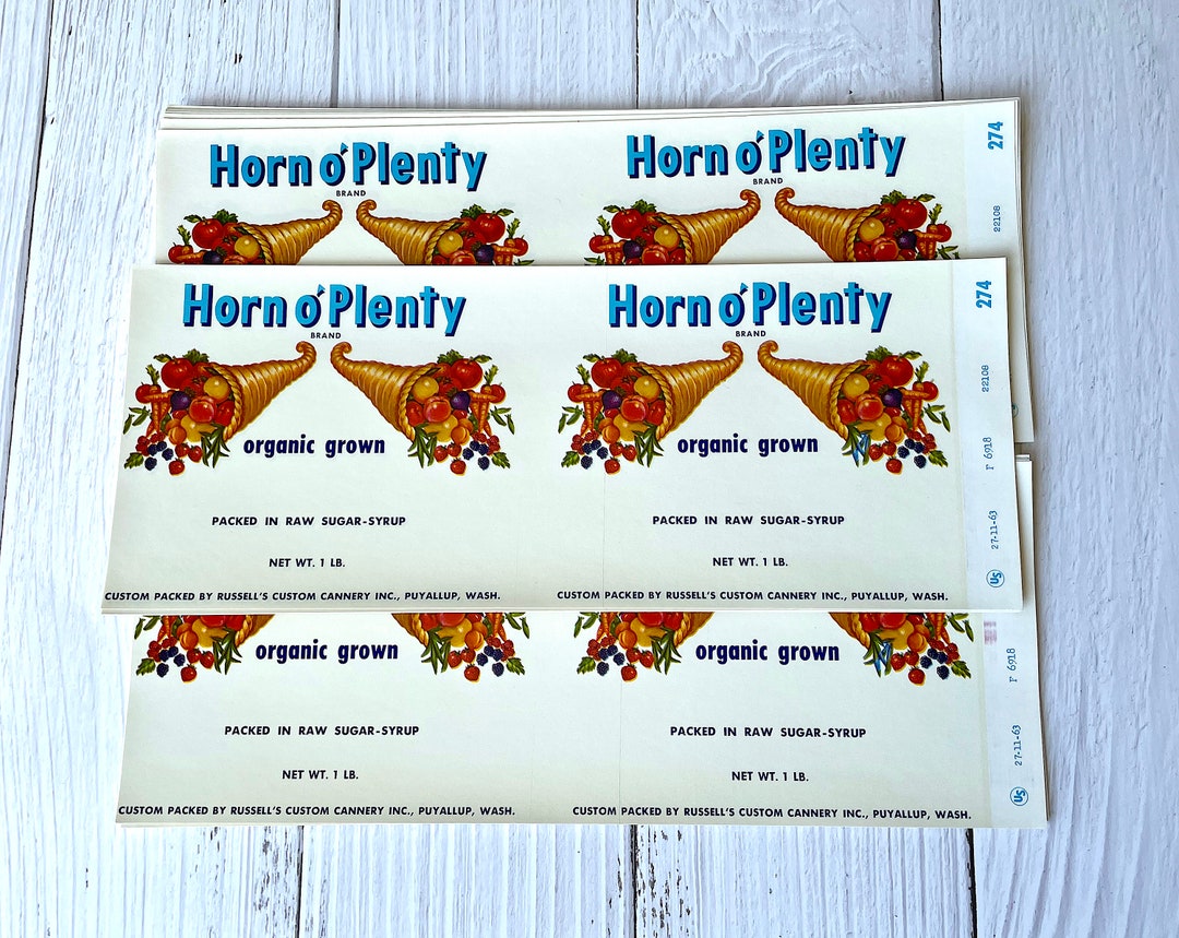 Vintage Fruit Labels - Horn O'plenty - Etsy