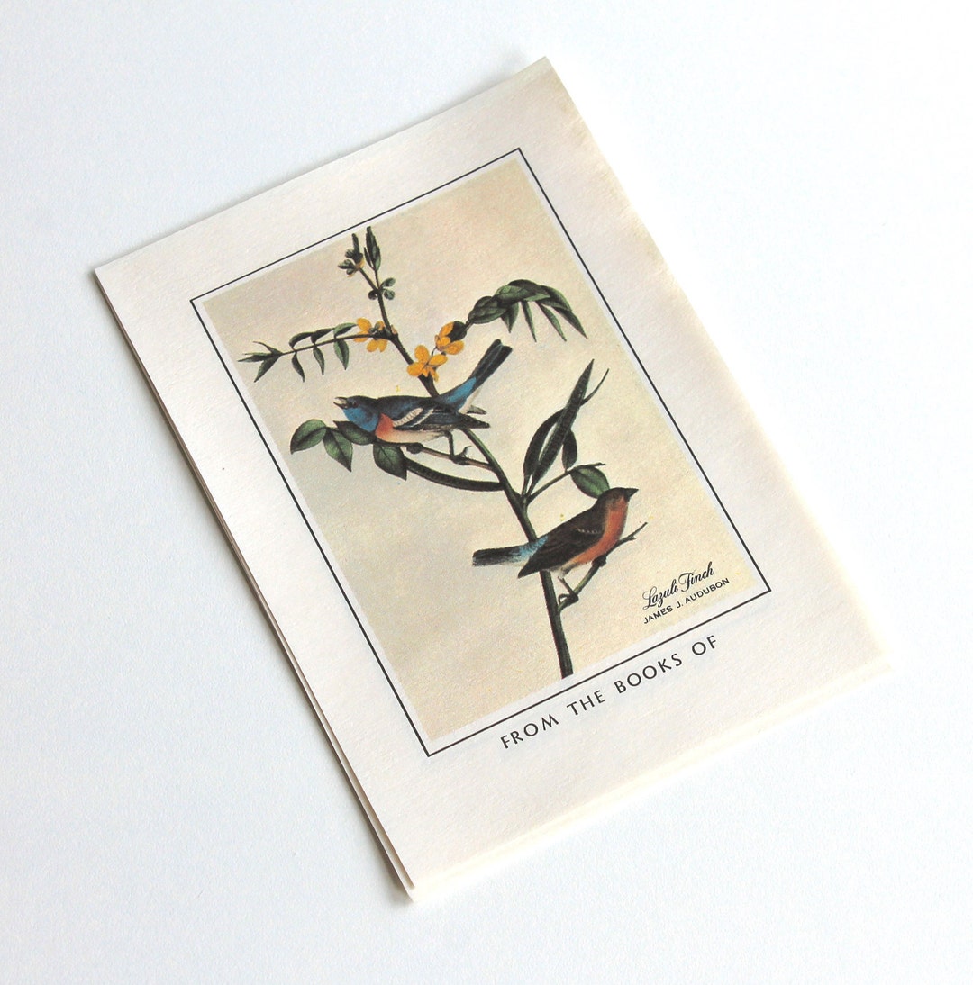 Vintage Bookplates - Audubon Lazuli Finch Illustration Plate - Ex ...