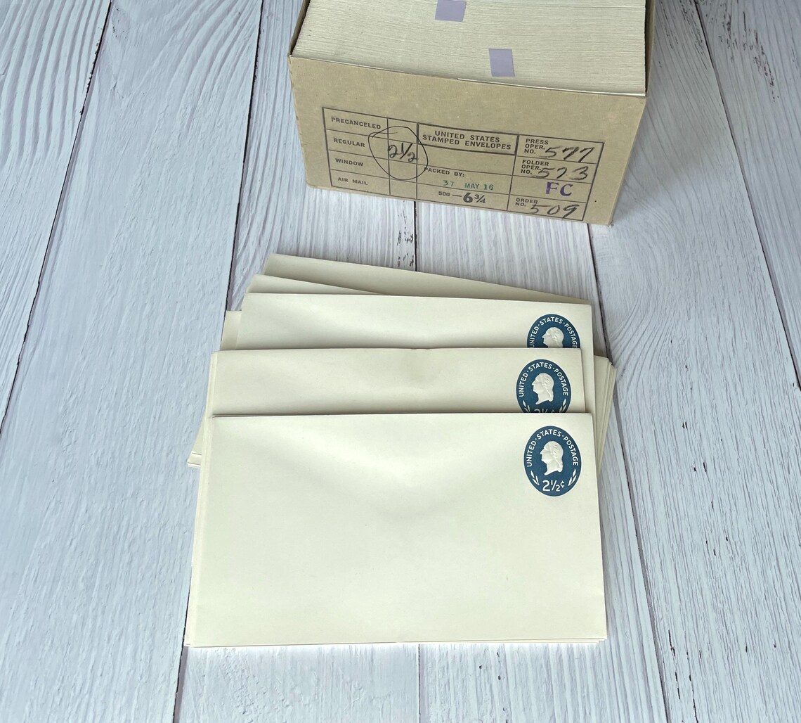 Vintage Pre-stamped Envelopes - 2 1/2 Cent George Washington Stamp - Etsy