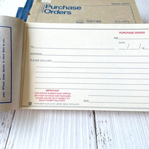 Vintage Purchase Orders Invoice Receipt Book - Etsy