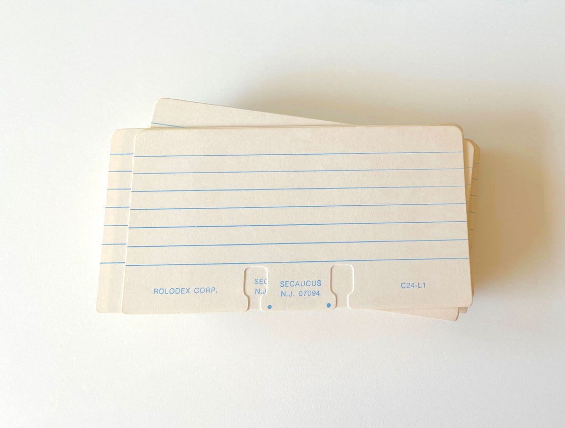 Vintage Lined Rolodex Cards Small - Etsy