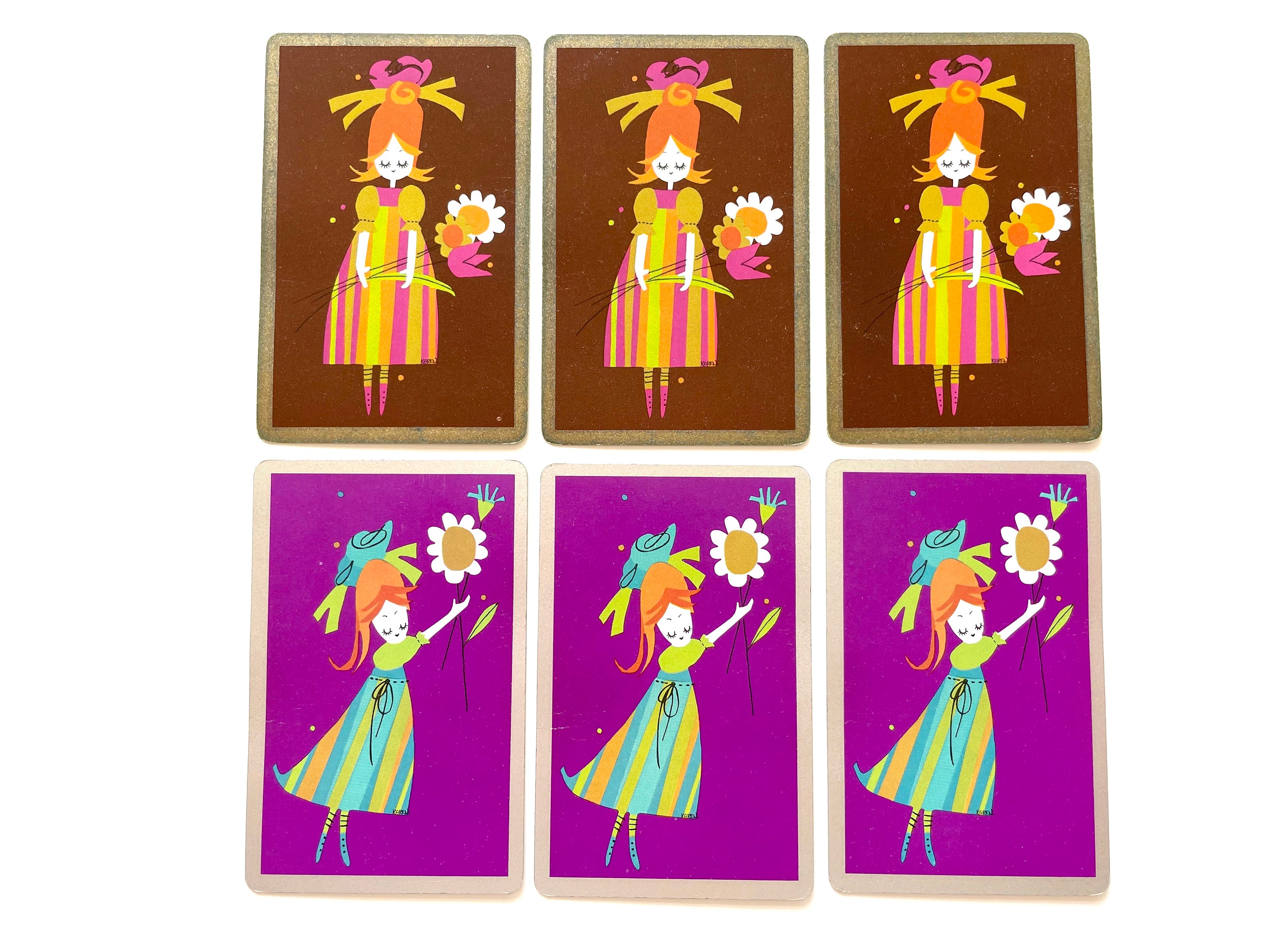 Vintage 70's Girl Playing Cards - Etsy UK