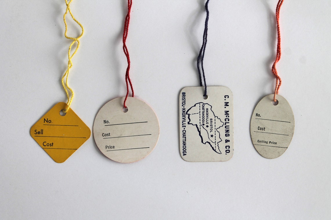 Bundle of Vintage Die Cut Hang Tags With String From 4 - Etsy