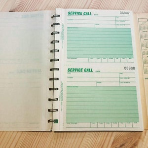 Full Vintage Receipt Book for Service Calls With Carbonless Duplicates ...