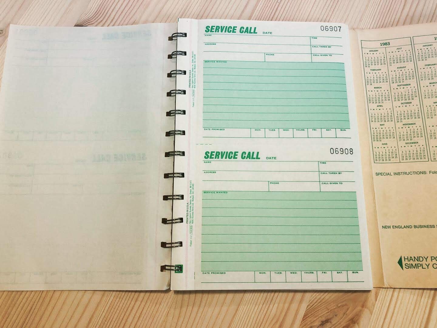Full Vintage Receipt Book for Service Calls With Carbonless | Etsy