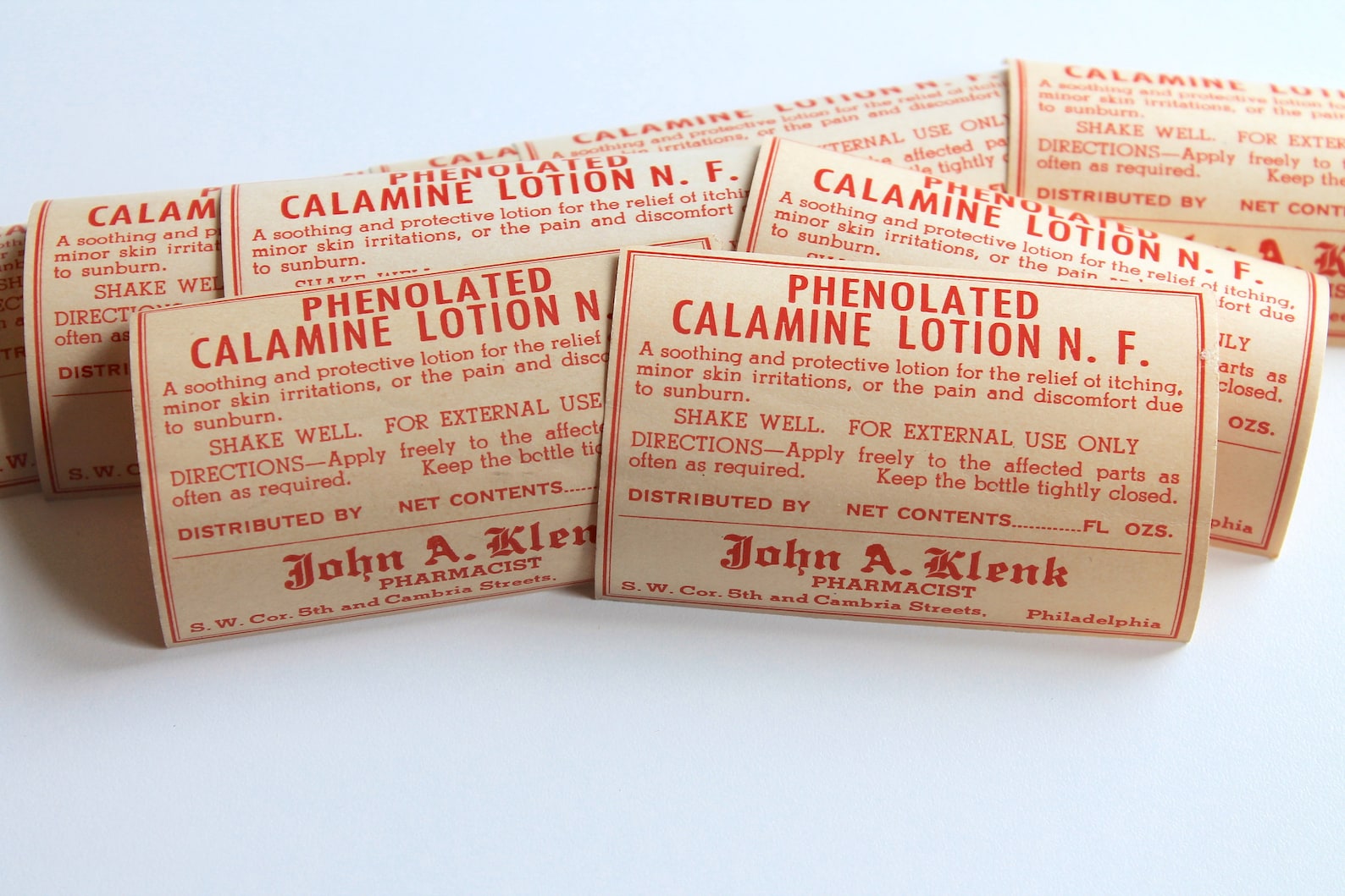 Vintage Phenolated Calamine Lotion RX Labels Red - Etsy