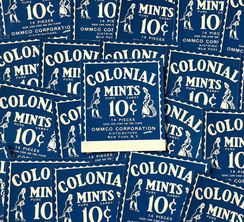Vintage Candy Labels - Colonial Mints - Etsy