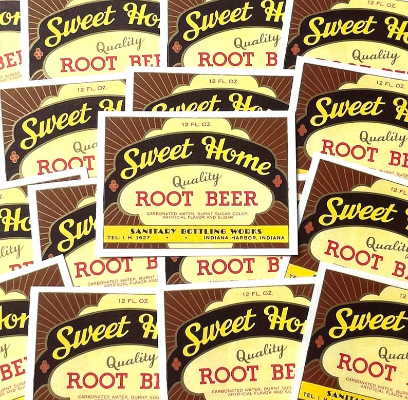 Vintage Root Beer Labels - Sweet Home - Etsy